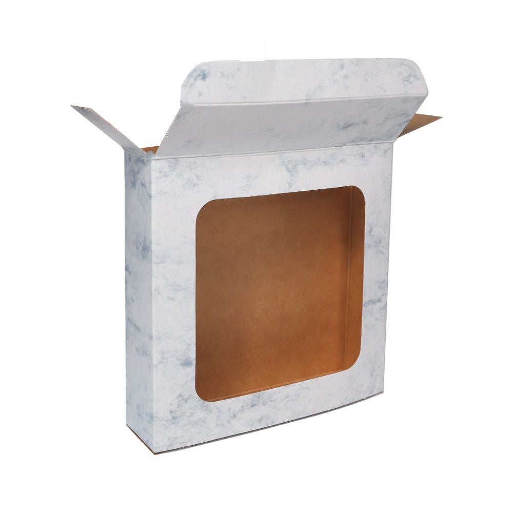 25 x Blue Marble Printed Cardboard Gift Boxes - 130mm x 33mm x 130mm ...