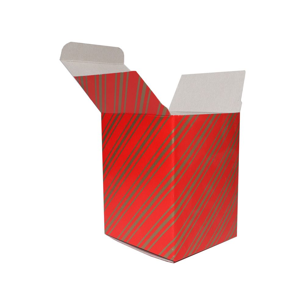 25 x Red & Gold Printed Cardboard Gift Boxes - 100mm x 100mm x 125mm ...