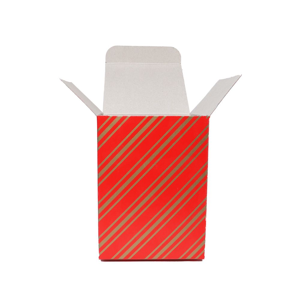 25 x Red & Gold Printed Cardboard Gift Boxes - 100mm x 100mm x 125mm ...