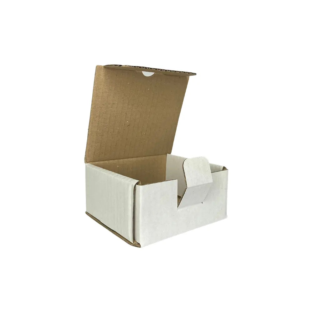 25 x White Single Wall Cardboard Boxes - 102mm x 102mm x 51mm