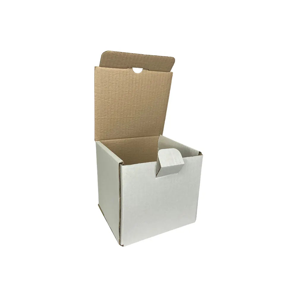 25 x White Single Wall Cardboard Boxes - 127mm x 127mm x 127mm– Stampbourne