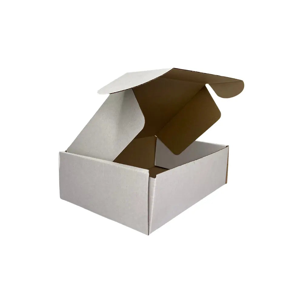 25 x White Single Wall Cardboard Boxes - 203mm x 146mm x 64mm